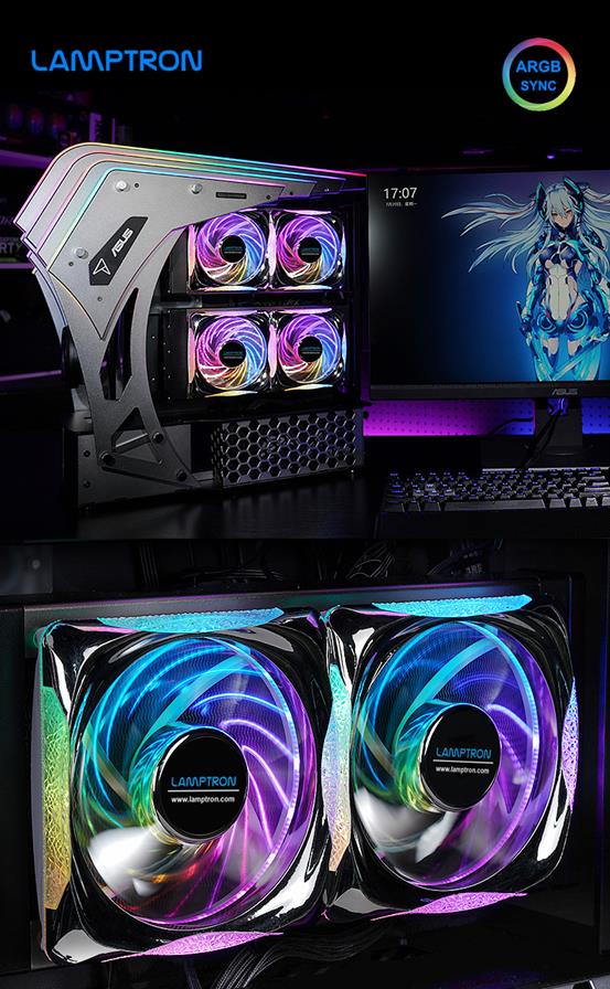 Lamptron Pluto+ ARGBKit - PWM fan - 120mm,Triple Kit - Lamps